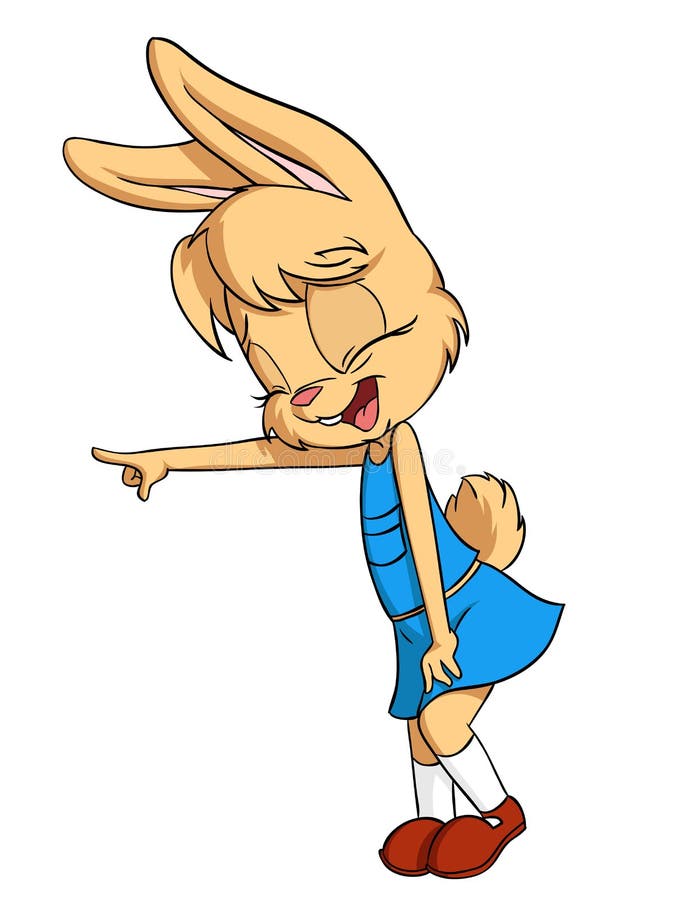 Cartoon Little Laugh Rabbit Female Stock Vector - Illustration of child ...