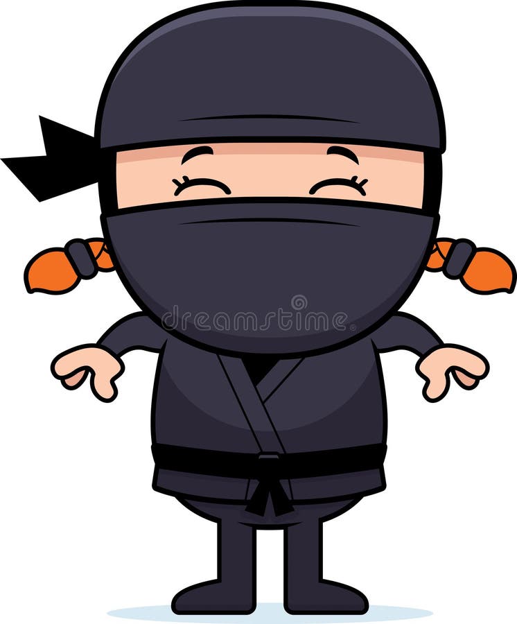 Cartoon Little Ninja stock vector. Illustration of girl - 47526520