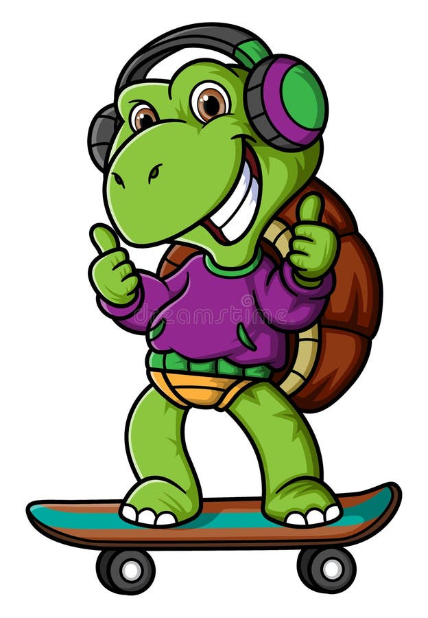 Turtle Skateboard Stock Illustrations – 119 Turtle Skateboard Stock ...