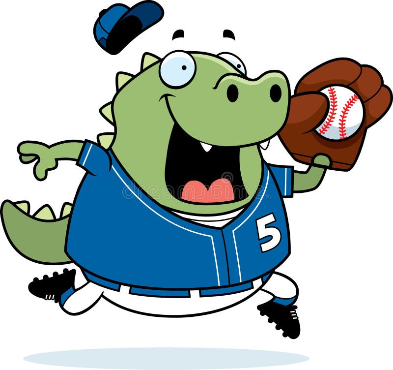 Cartoon Lizard Baseball stock vector. Illustration of running - 47437667