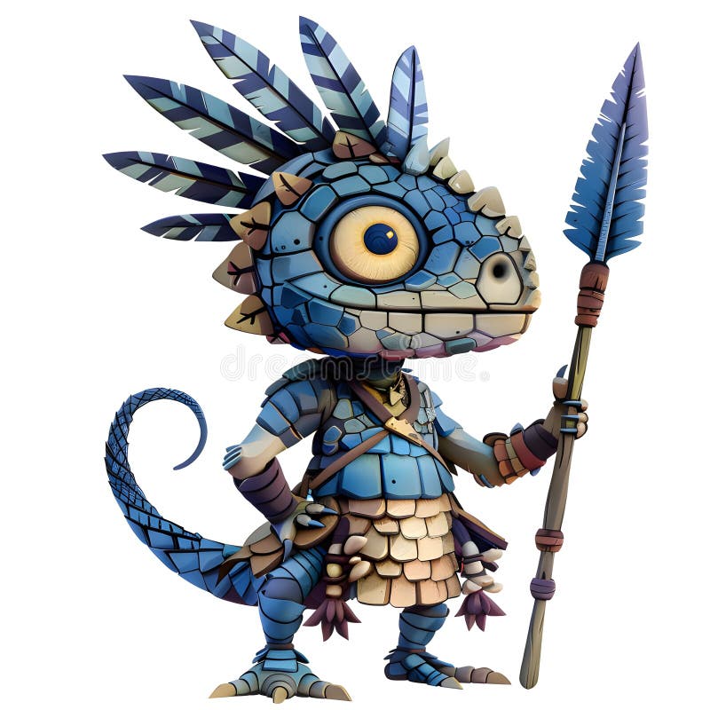 Cartoon Lizard Man Isolated Stock Illustration - Illustration of armor ...