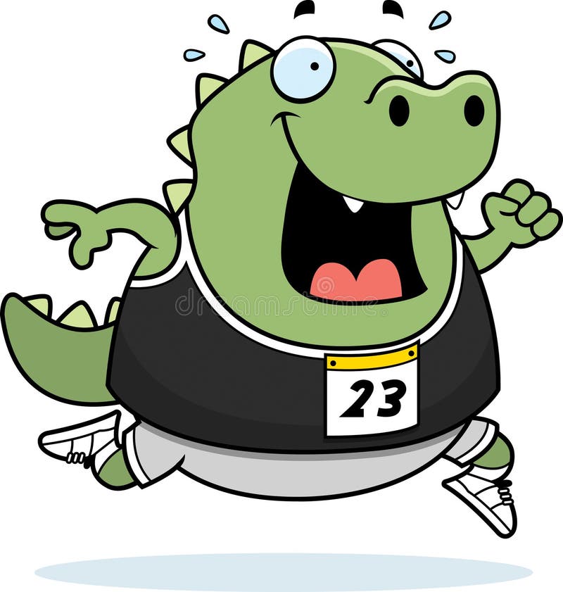 Cartoon Lizard Running Race Stock Vector - Illustration of exercise ...