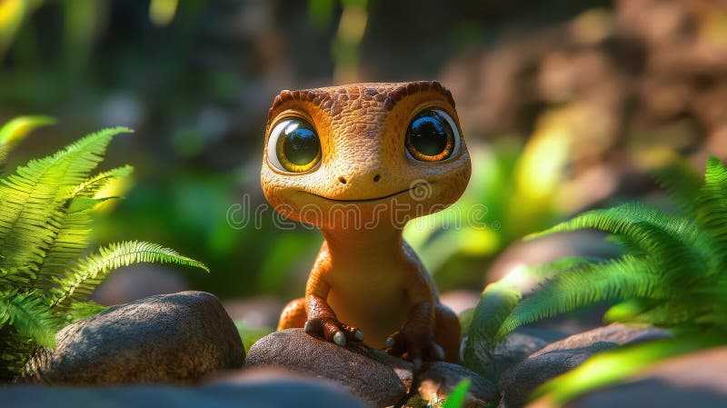 Cartoon Lizard Small. Selective Focus Stock Image - Image of reptilian ...