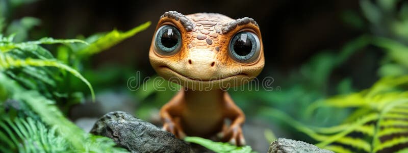 Cartoon Lizard Small. Selective Focus Stock Photo - Image of reptile ...