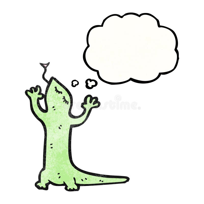 Cartoon Lizard with Thought Bubble Stock Vector - Illustration of clip ...