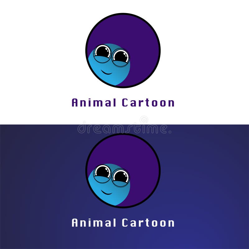 Cartoon Logo Design White and Blue Stock Illustration - Illustration of ...