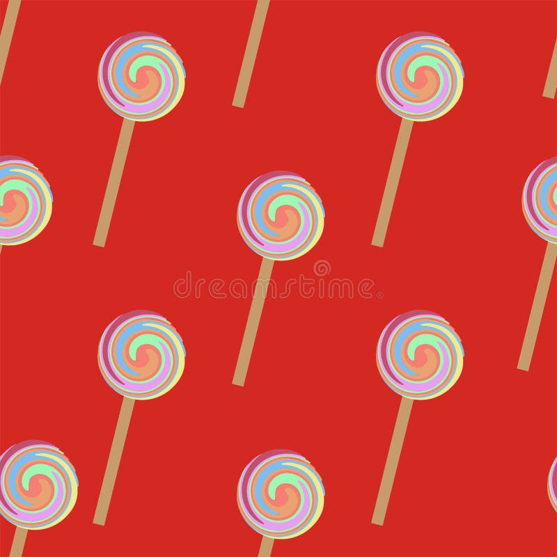 Cartoon Lollipops Seamless Pattern. Stock Vector - Illustration of ...