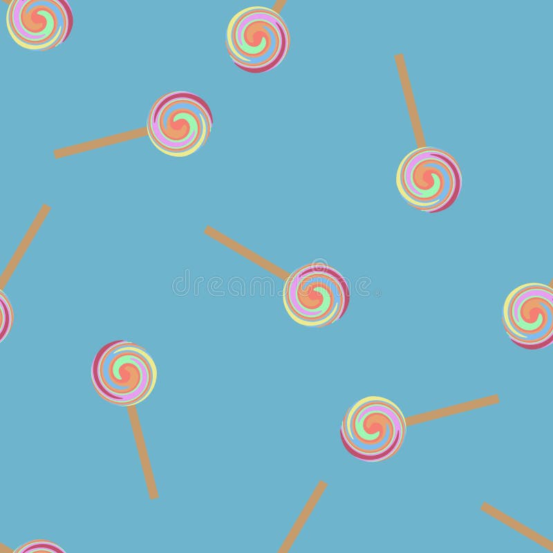 Cartoon Lollipops Seamless Pattern. Stock Vector - Illustration of ...
