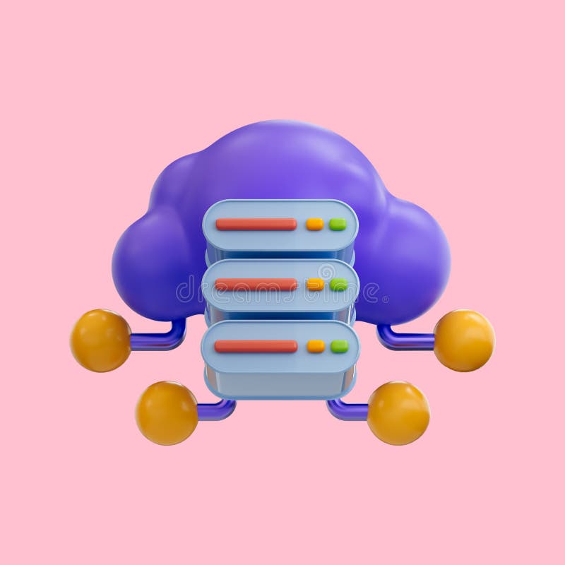 Cloud Storage Service Icon on Dark Background 3d Render Stock ...