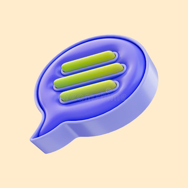 Cartoon Look Comment Icon 3d Render Concept for Conversation ...