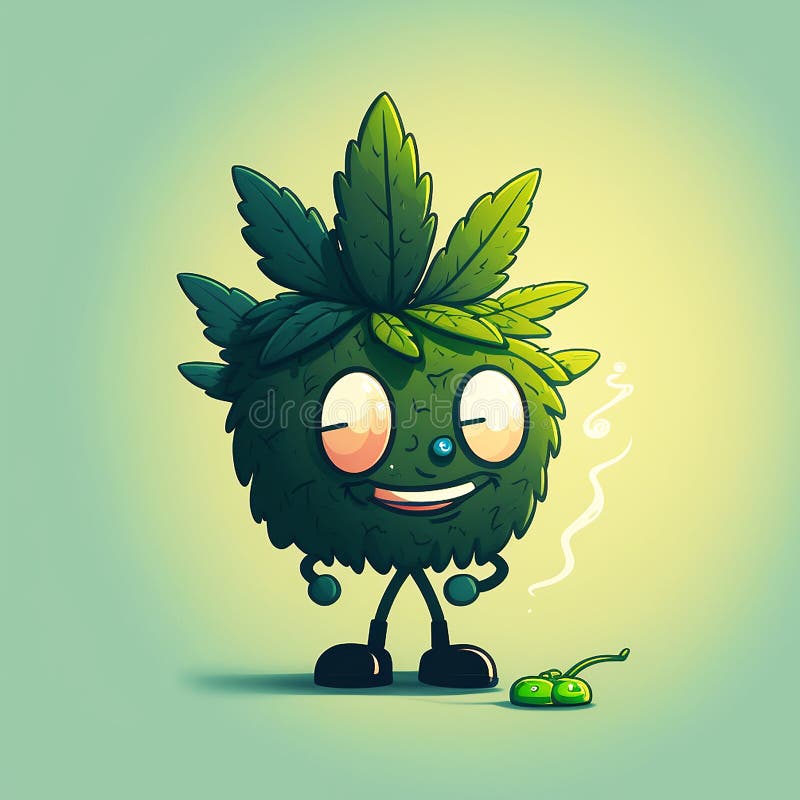 Cartoon Look Cute Marijuana Character Using Generative AI Stock ...