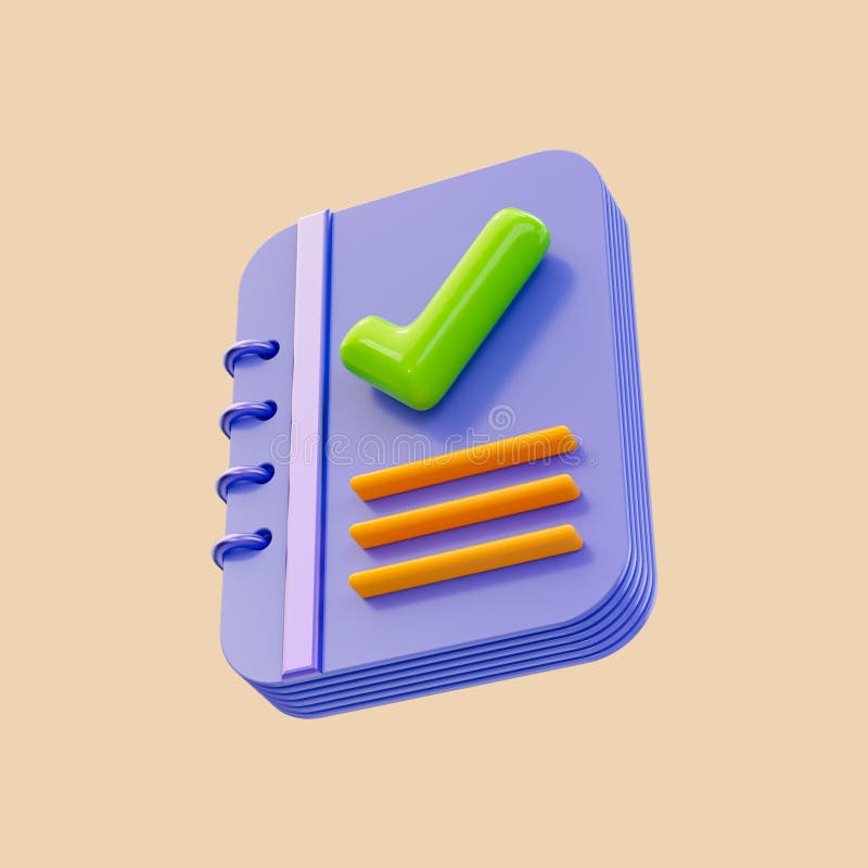 Cartoon Look Document Check Mark Icon 3d Render Concept for Paper ... Cartoon Look Document Check Mark Icon 3d Render Concept for Paper ...