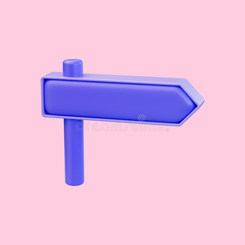 Cartoon Look Right Side Board Arrow Icon 3d Render Concept for ...