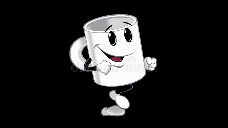 Empty Mug Character Walk Cycle Stock Footage - Video of loop, comic ...