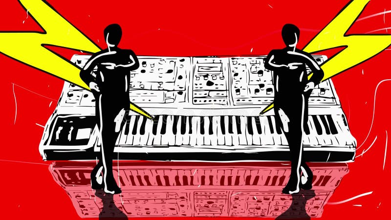 Cartoon Loop Dancers in Front of a Synthesizer Stock Video - Video of ...