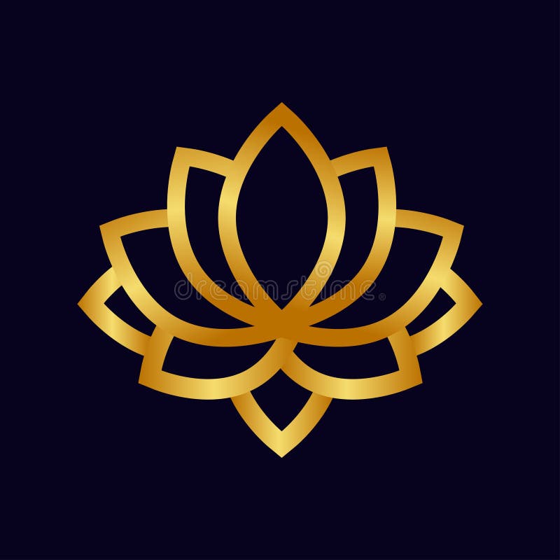Cartoon lotus outline gold stock vector. Illustration of pattern - 93125554