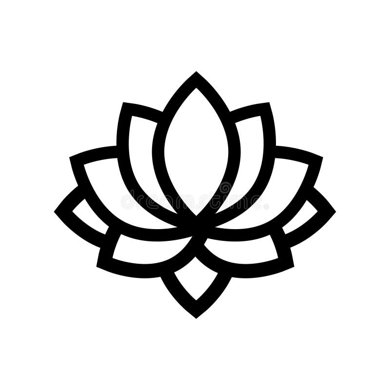 Cartoon lotus outline stock vector. Illustration of abstract - 93120574