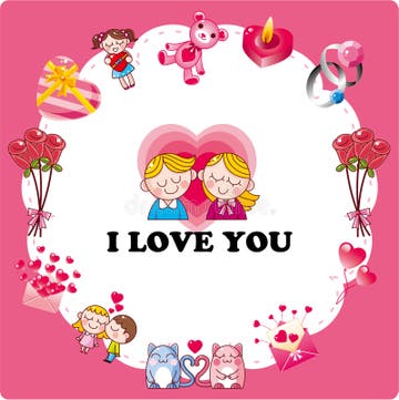 Cartoon love card stock vector. Illustration of doodle - 17635001