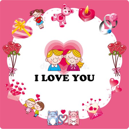 Cartoon love card stock vector. Illustration of doodle - 17635001