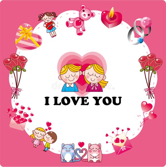 Cartoon love card stock vector. Illustration of doodle - 17635001