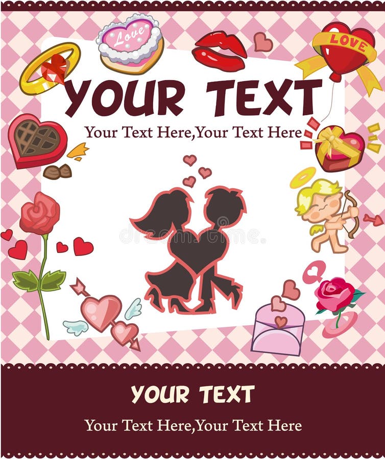 Cartoon love card stock vector. Illustration of cupid - 17784970