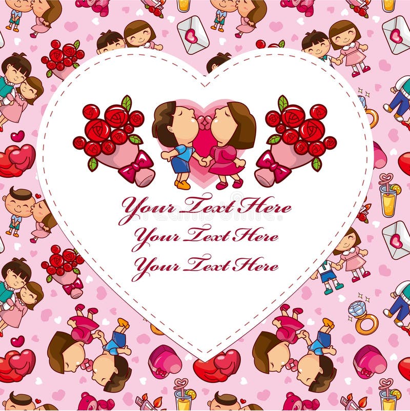 Cartoon love card stock vector. Illustration of blossom - 18075454