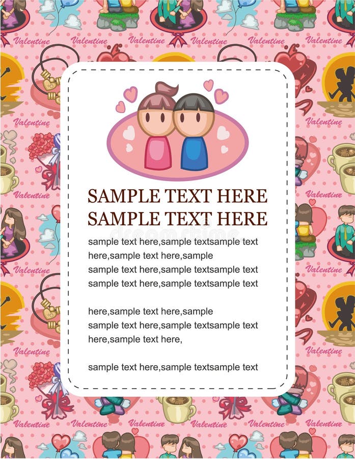 Cartoon love card stock vector. Illustration of greeting - 18342865