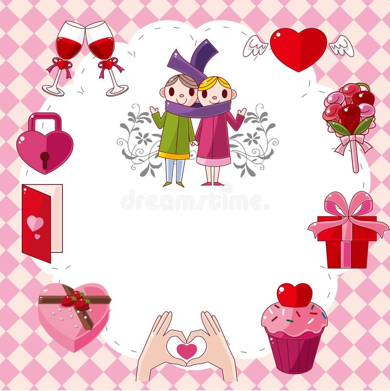 Cartoon love card stock vector. Illustration of card - 19727785