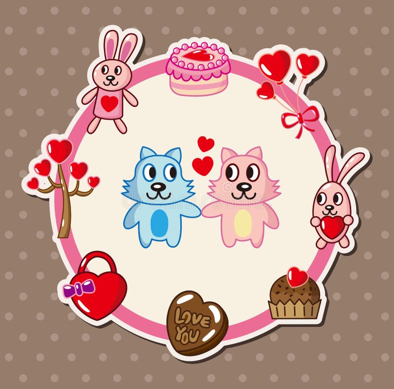 Cartoon love card stock vector. Illustration of banner - 21372804