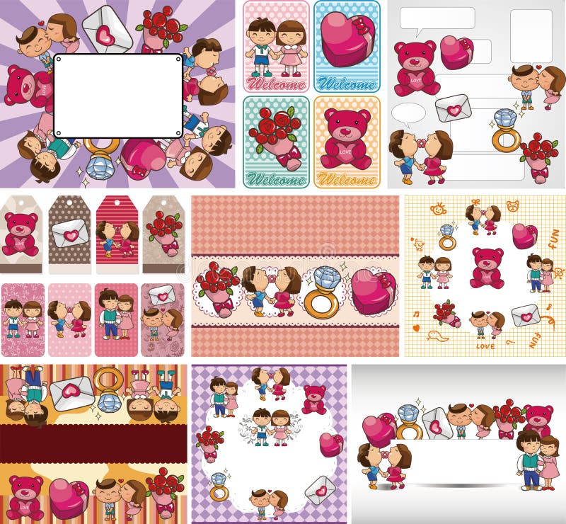 Cartoon love card stock vector. Illustration of diamonds - 22751105