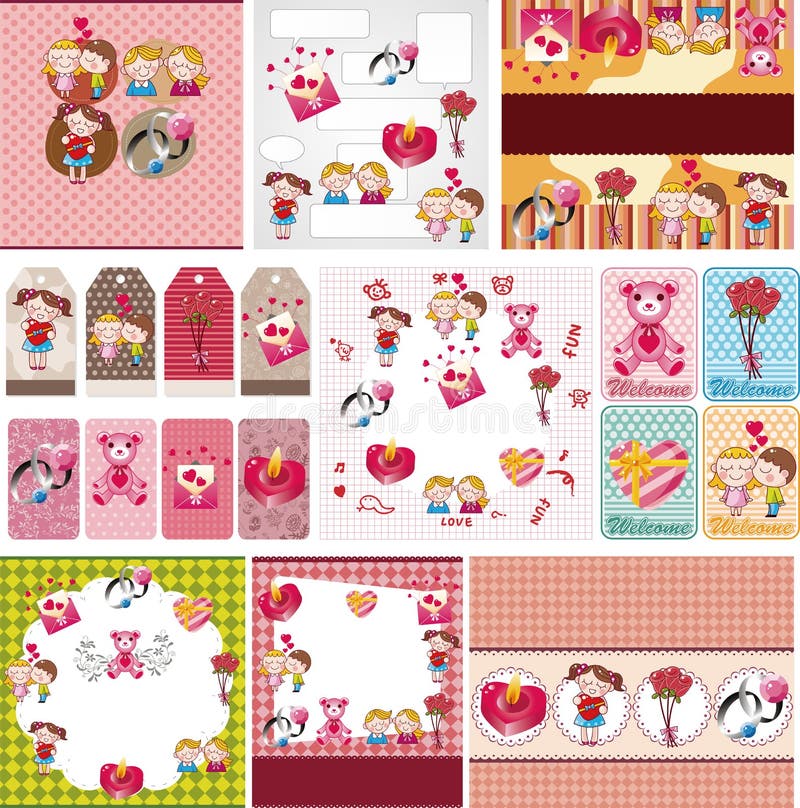 Cartoon love card stock vector. Illustration of beauty - 22818273