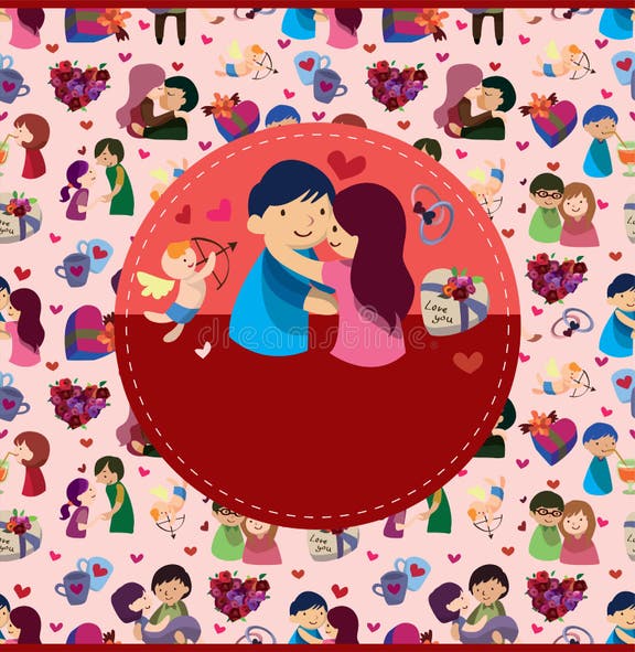 Cartoon love card stock vector. Illustration of beautiful - 23608422