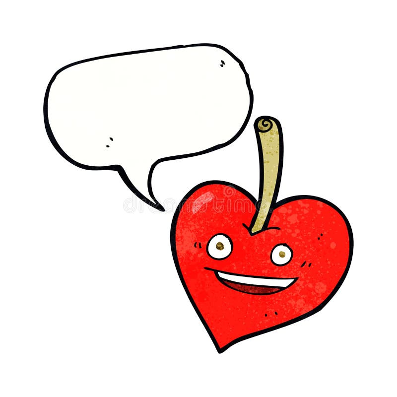 Cartoon Love Heart Apple with Speech Bubble Stock Illustration ...