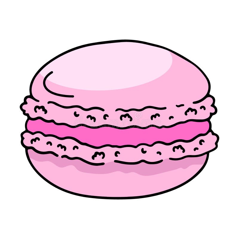 Cartoon Macaroon, Vector Design Element in the Style of Doodles ...