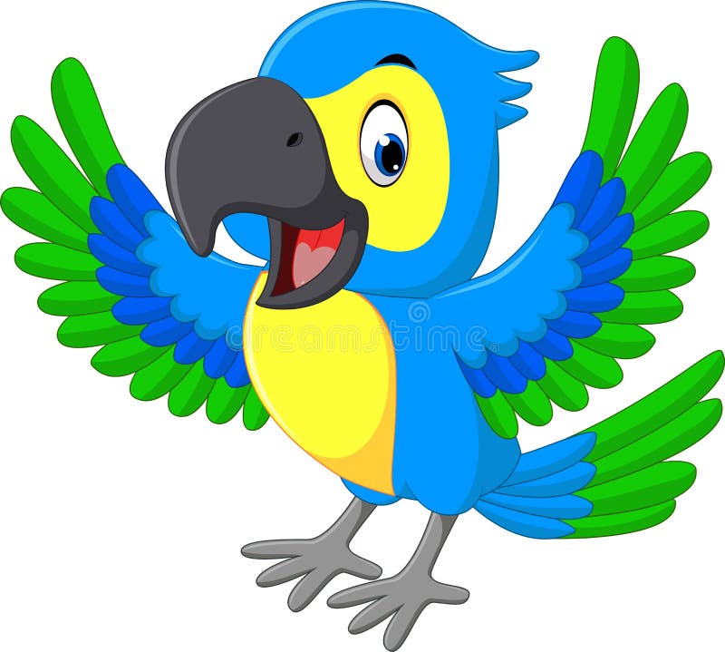 Cartoon macaw stock illustration. Illustration of furry - 75353178