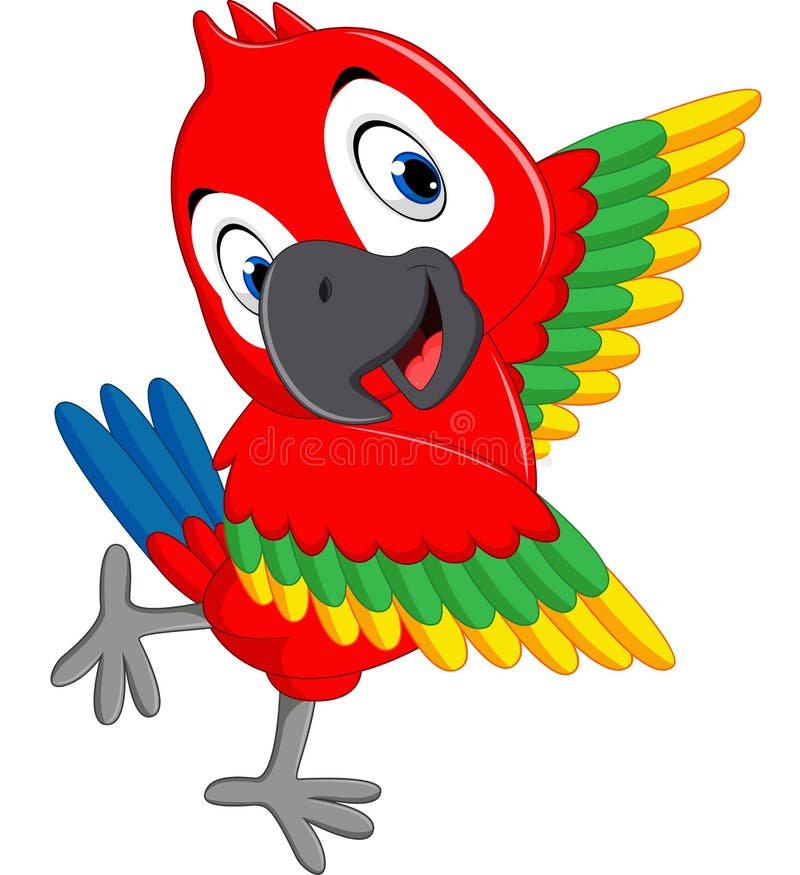 Cartoon macaw stock vector. Illustration of character - 75353240