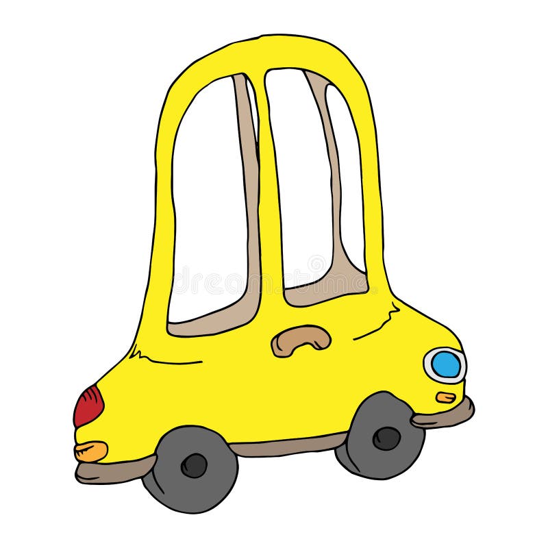 Cartoon Machine. Cartoon Car Hand Drawn. Vector Illustration Stock ...