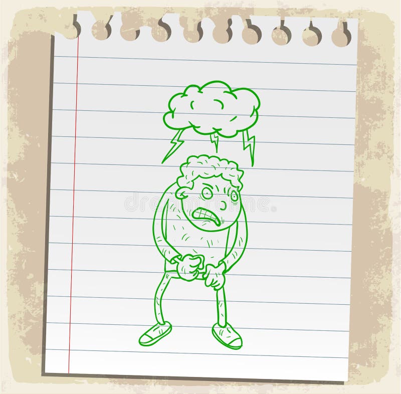 Cartoon Mad on Paper Note, Vector Illustration Stock Vector ...