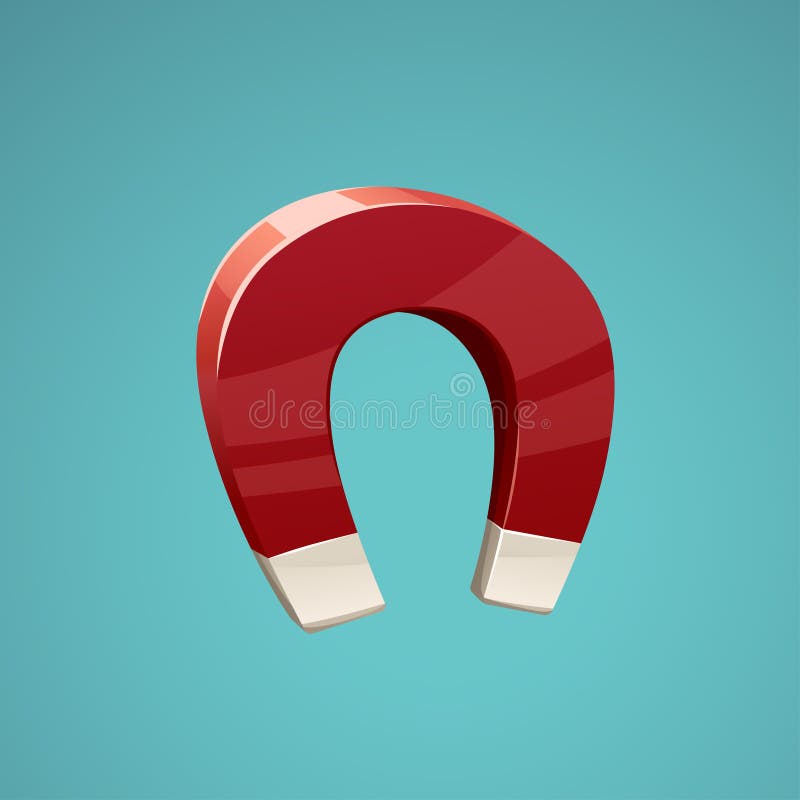 Cartoon magnet on blue stock vector. Illustration of symbol - 140812418