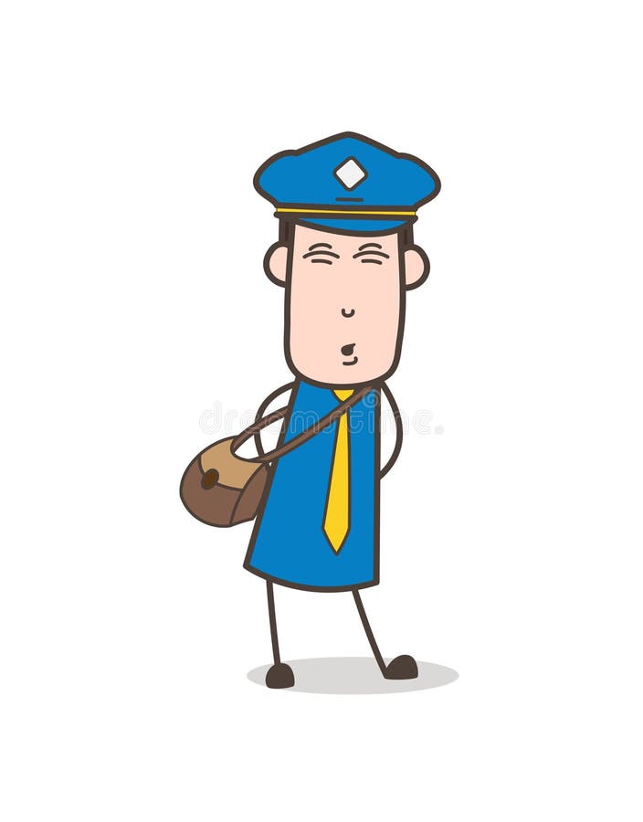 Cartoon Mailman Delivering Mail Stock Vector - Illustration of delivery ...
