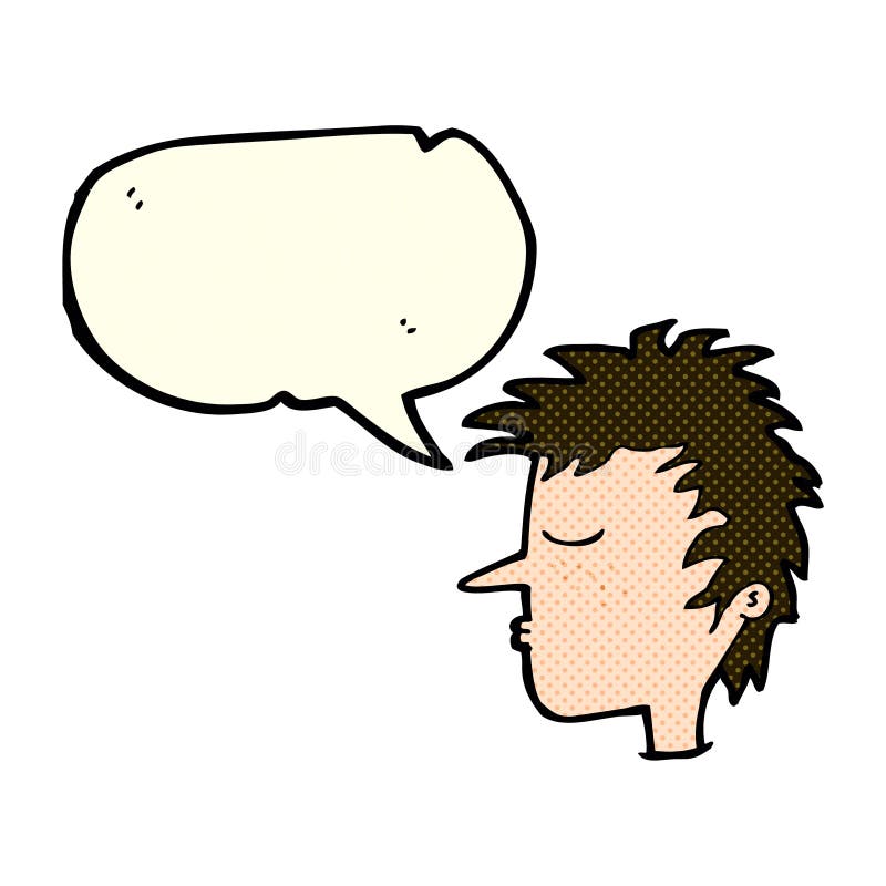 Cartoon Male Face with Speech Bubble Stock Illustration - Illustration ...