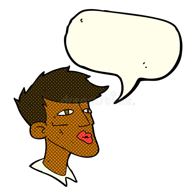 Cartoon Male Model Guy with Speech Bubble Stock Illustration ...