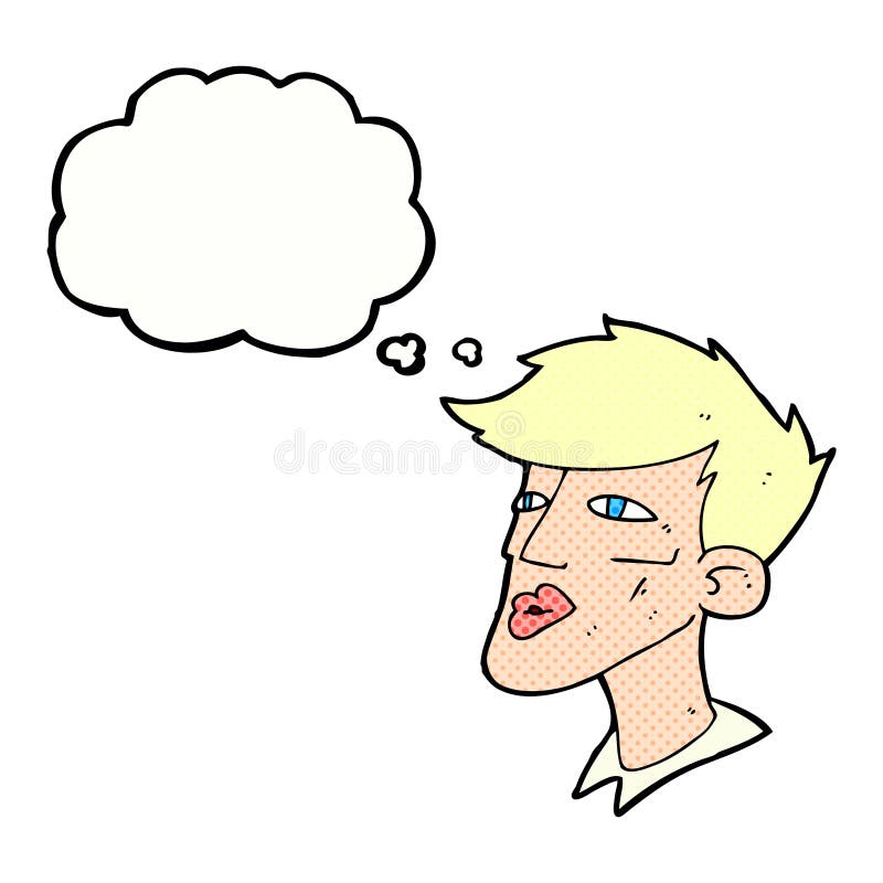 Cartoon Male Model Guy with Thought Bubble Stock Illustration ...