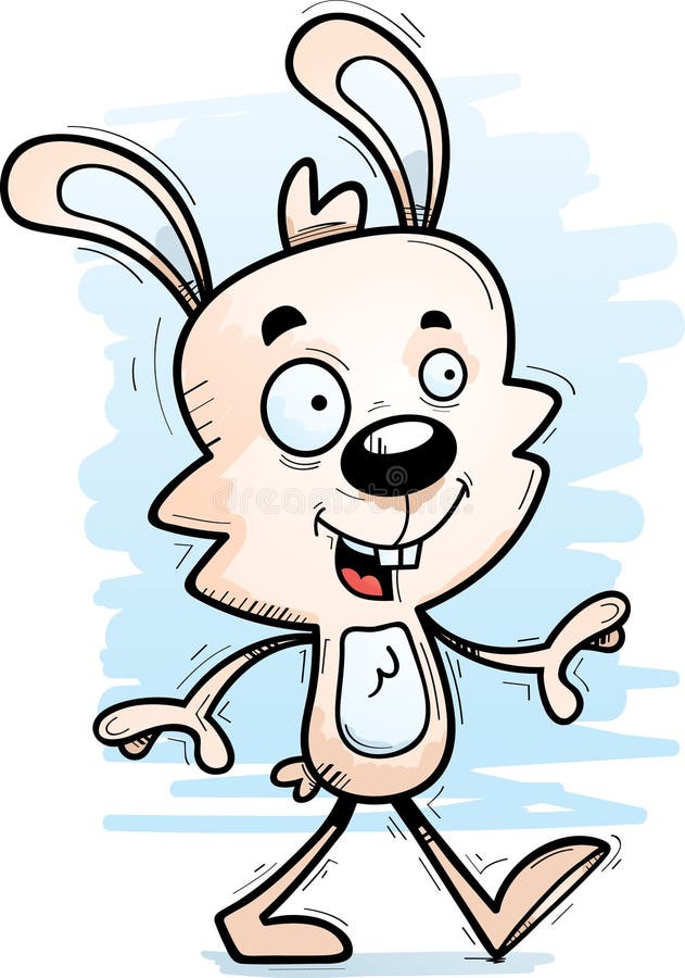 Cartoon Male Rabbit Walking Stock Vector - Illustration of smiling ...