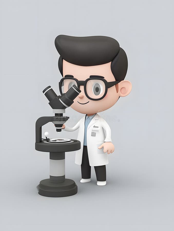 Scientist Microscope Cartoon