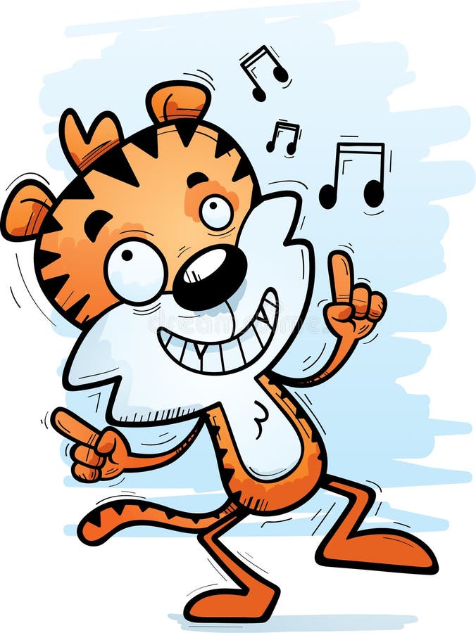 Dancing Tiger stock vector. Illustration of greeting - 15252159
