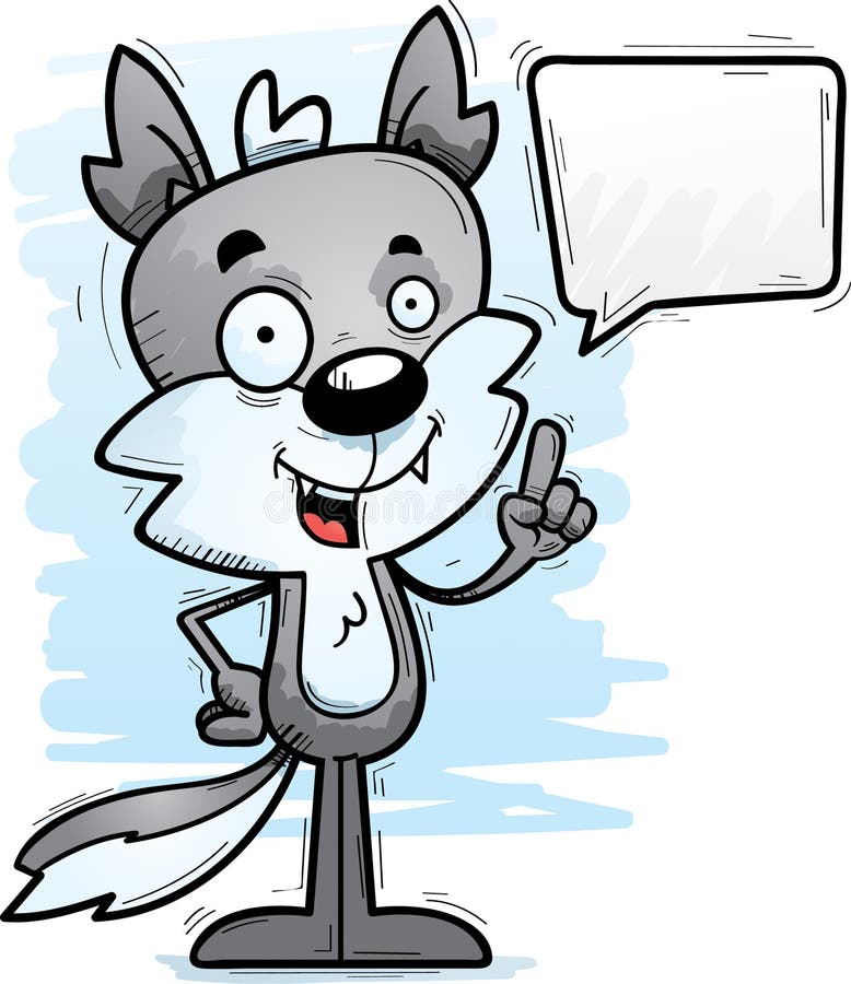 Cartoon Male Wolf Talking stock vector. Illustration of doodle - 116015224