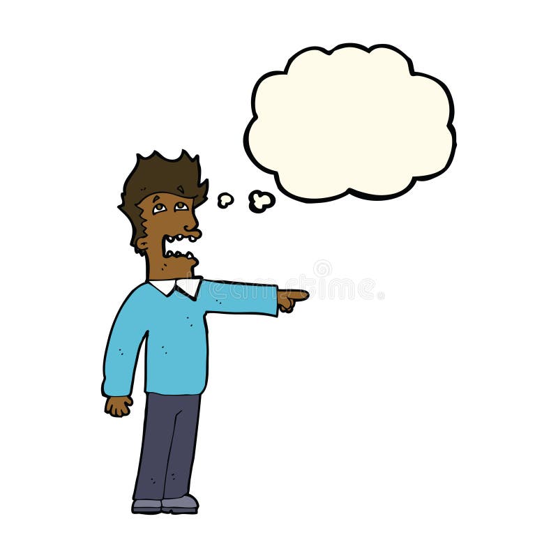 Cartoon Man Accusing with Thought Bubble Stock Illustration ...
