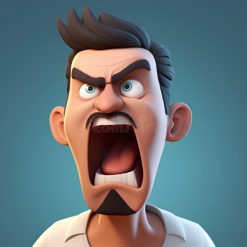 Angry Expression Family, Upper Body Facing Front Stock Vector ...