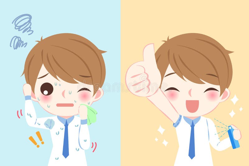 Cartoon Man with Armpit Problem Stock Vector - Illustration of male ...